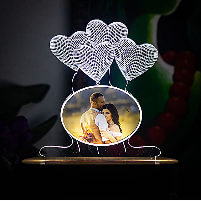 Buy/Send Personalised Couple Hearts Night Lamp Online- FNP