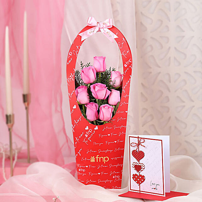 Buy/Send Blushing Love Rose & Teddy Combo Online- FNP