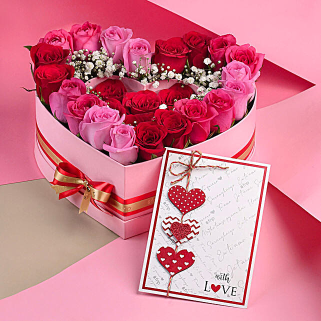 Buy/Send Flowery Heart Box Combo Online- FNP