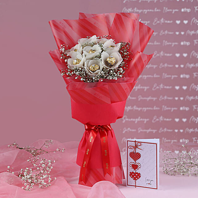 Buy/Send Vivacious Chocolate Bouquet & Card Combo Online- FNP