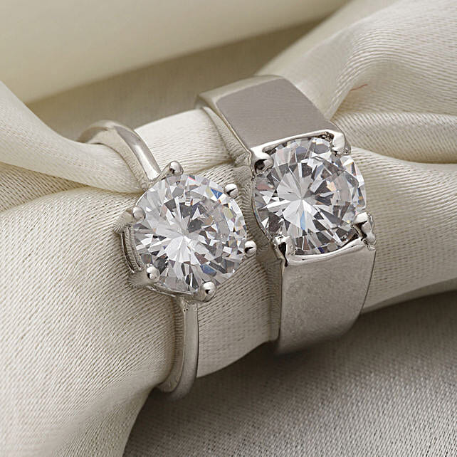 Buy/Send PANASH AD Solitaire Couple Rings Online- FNP