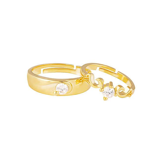 Buy/Send Giva 925 Silver Glowing in Love Couple Rings Online- FNP