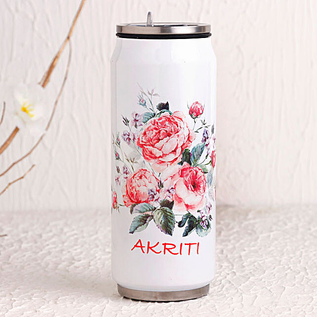 Buy/Send Personalised Floral Design Water Bottle Online- FNP