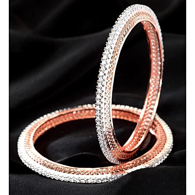Buy/Send PANASH American Diamond Modern Bangle Set Online- FNP
