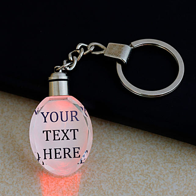 Buy/Send Personalised LED Oval Shaped Keychain Online- FNP