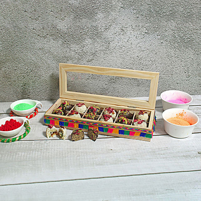 Buy/Send Happy Holi Thandai & Gulkand Pan Truffles- 12 Pcs Online- FNP