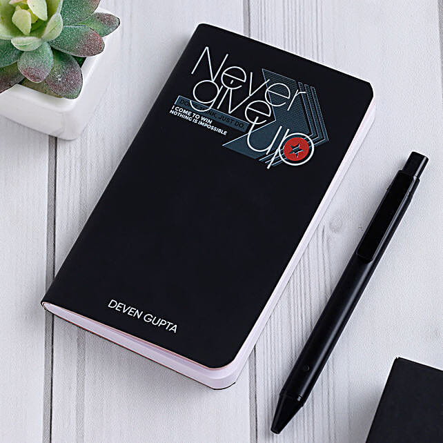 Buy/Send Never Give Up Personalised Notebook N Pen Online- FNP