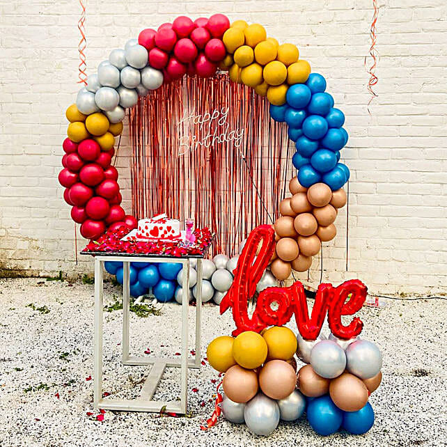 Buy/Send Colourful Balloons Themed Ring Decor Online- FNP