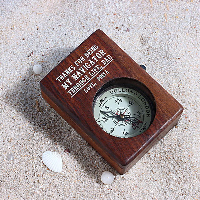 Buy/Send Dolland Chained Compass With Personalised Wooden Boxes Online- FNP