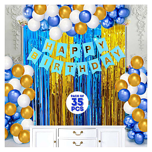 Buy/Send Bright In Blue Birthday DIY Decoration Kit Online- FNP