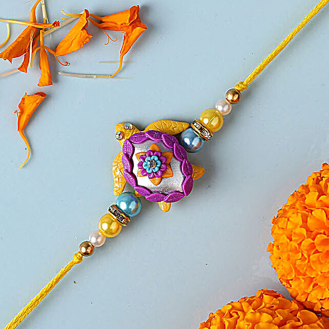 Buy/Send Sneh Polymer Playful Turtle Rakhi For Kids Online- FNP