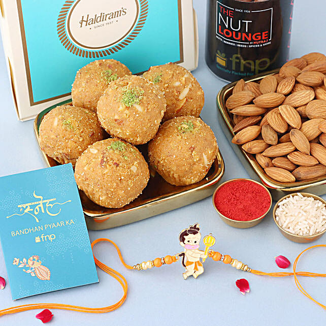 Buy/Send Sneh Bal Hanuman Kids Rakhi & Sweet Treats Online- FNP