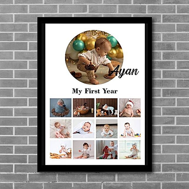 Buy/Send Personalised Baby's First Year Photo Frame Online- FNP
