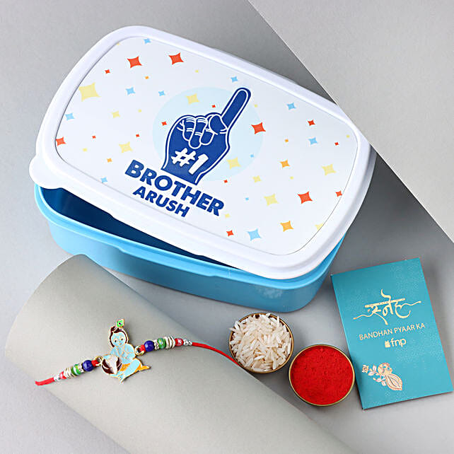 Buy/Send Sneh Bal Krishna Rakhi & Personalised Lunch Box Online- FNP