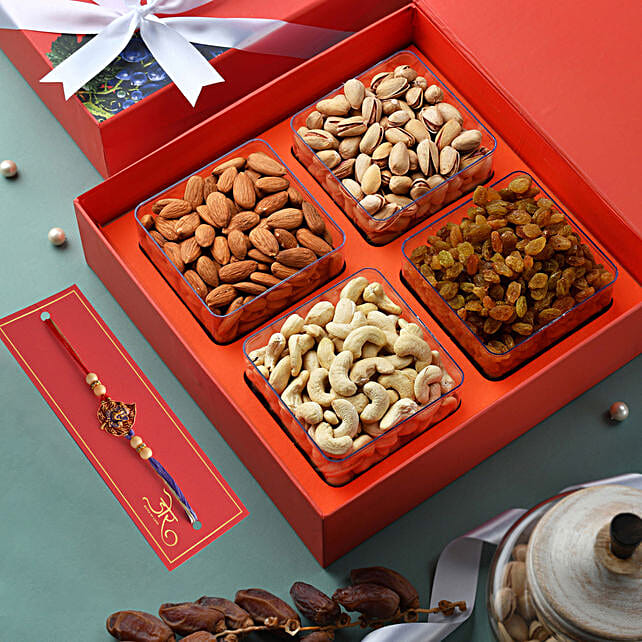 Buy/Send Designer Rakhi & Gourmet Nuts Hamper Online- FNP