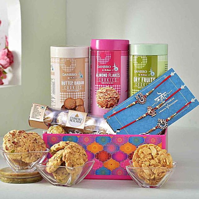 Buy/Send Sneh Devotional Rakhi Set & Cookies Hampers Online- FNP