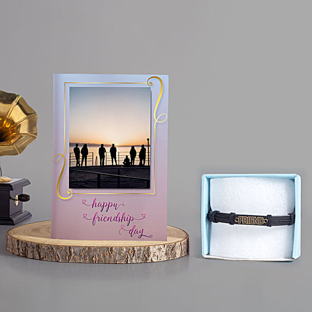 Buy/Send Personalised Friendship Day Card N Band Combo Online- FNP