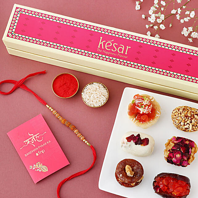 Buy/Send Sneh Traditional Rakhi & Artisanal Mithai Box Online- FNP