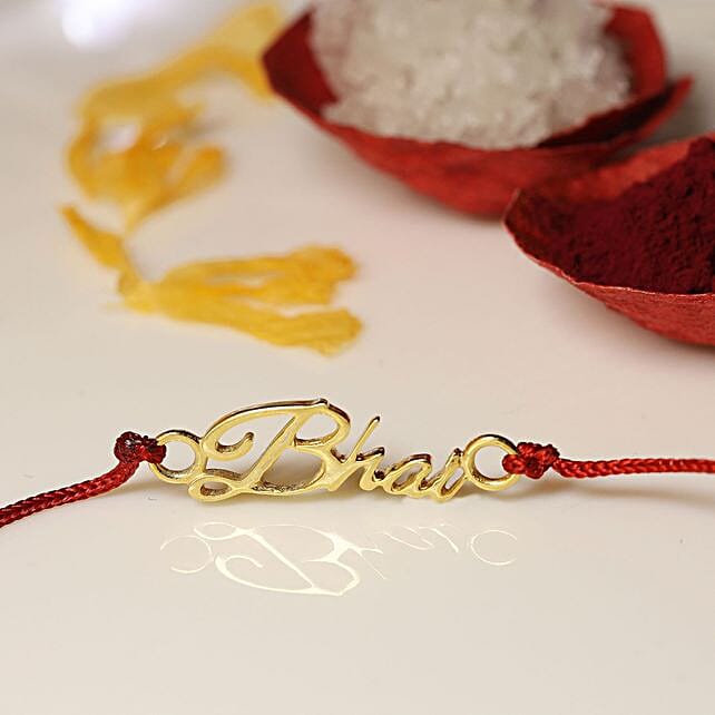 Buy/Send Gold Plated Bhai Rakhi Online- FNP