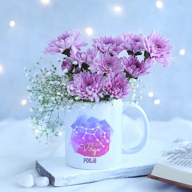 Buy/Send Magical Daisy Virgo Personalised Mug Online- FNP