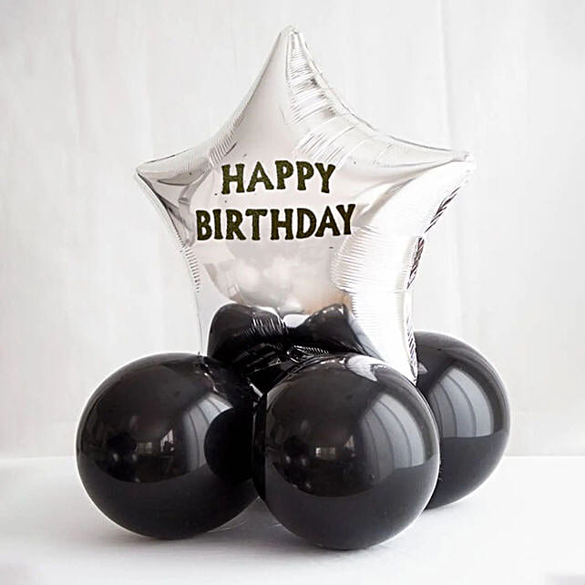Buy/Send Happy Birthday Chrome Balloon Set-Black Online- FNP