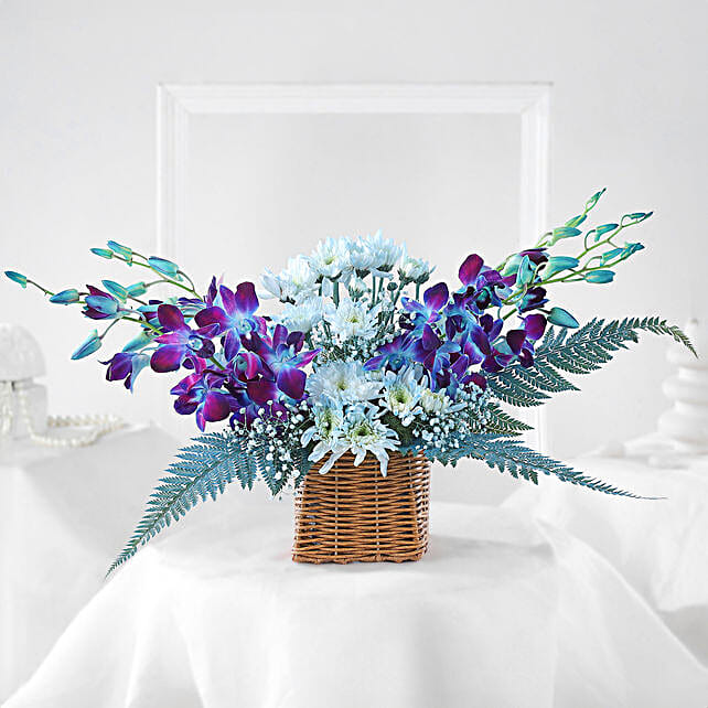 Buy/Send Mythic Beauty Orchids & Daisies Flower Basket Online- FNP