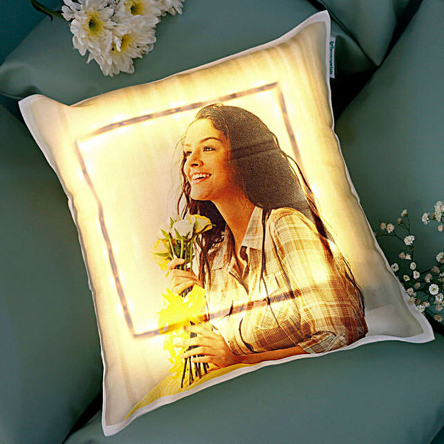 Buy/Send Personalised Yellow LED Cushions Online- FNP