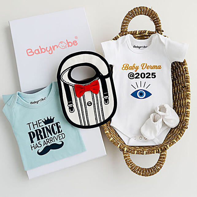 Buy/Send Babyrobe Personalised Little Prince Gift Box Online- FNP