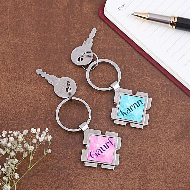 Buy/Send Name Printed Keychain Set of 2 Online- FNP