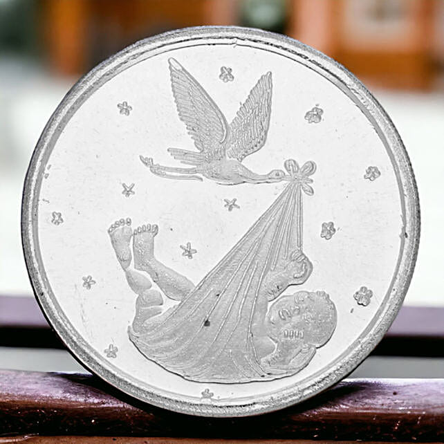 Buy/Send Silver Coin for New Born Baby Online- FNP