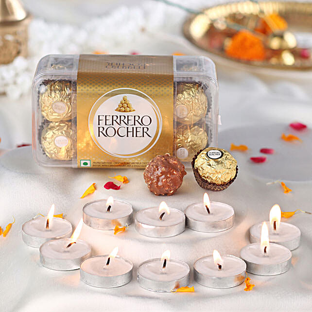 Buy/Send Diwali Shine Candle & Ferrero Rocher Gift Pack Online- FNP