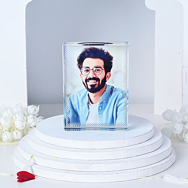 Buy/Send Personalised Love Crystal Photo Frame Online- FNP