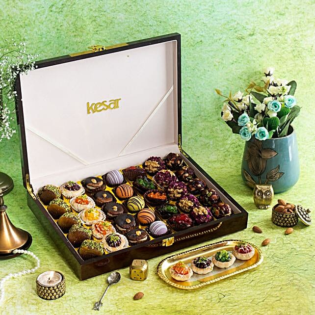 Buy/Send Kesar Unique Delights Gold Diwali Gift Box Online- FNP