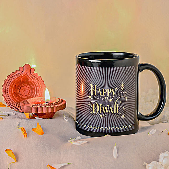 Buy/Send Joyful Mug & Diwali Diya Duo Online- FNP