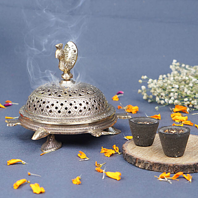 Buy/Send Aromatic Alchemy Brass Dhoop Daani Online- FNP