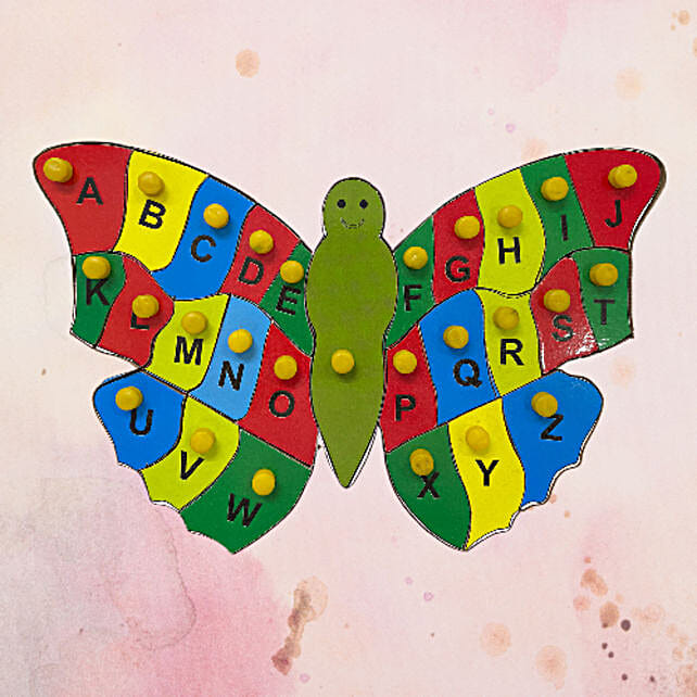Buy/Send Multicoloured Alphabet Butterfly With Knobs Online- FNP