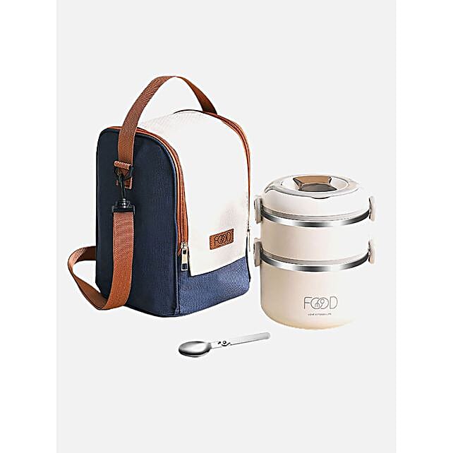Buy/Send Elegant Grey Lunch Box With Insulated Cover Online- FNP