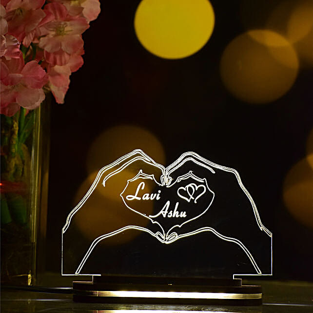 Buy/Send Love Radiance Personalised Heart LED Lamp Online- FNP