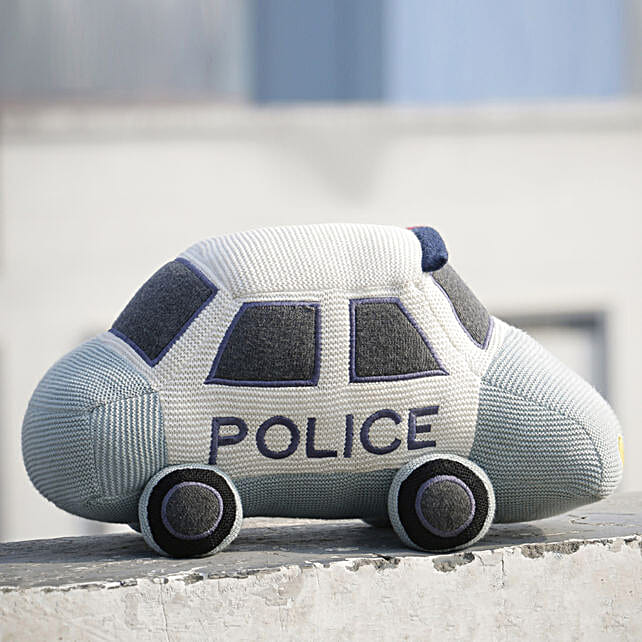 Buy/Send Police Car Knitted Soft Toy Online- FNP
