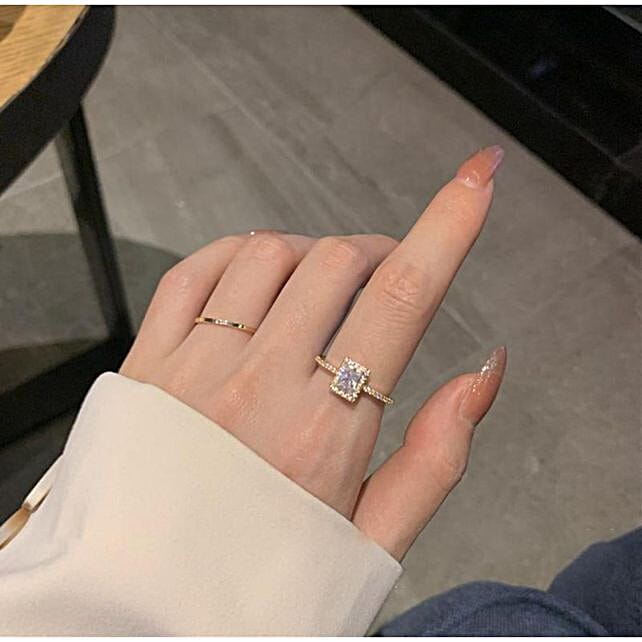 Buy/Send Classic Baguette Studded Ring Online- FNP