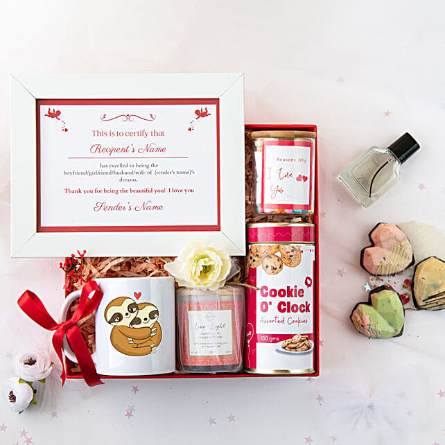 Buy/Send Personalised Love Frame Valentine Gift Combo Online- FNP