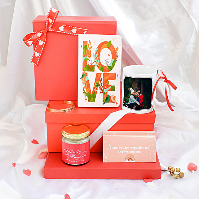 Buy/Send Personalised Red Valentine Gift Bundle Online- FNP