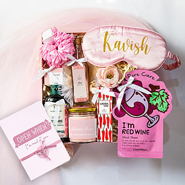 Buy Send Personalised Pink Hamper For Her Online Fnp