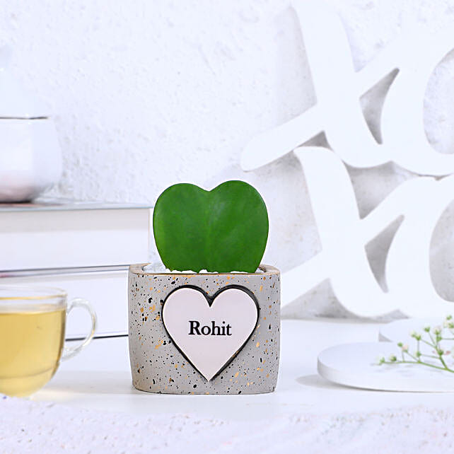 Buy/Send Hoya Plant Personalised Heart Planter Online- FNP