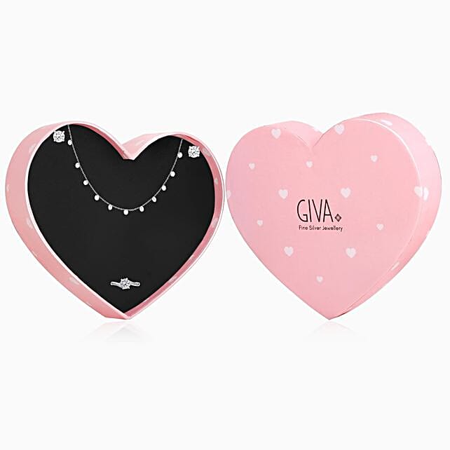 Buy/Send Giva 925 Silver Valentine Spark of Love Gift Set Online- FNP