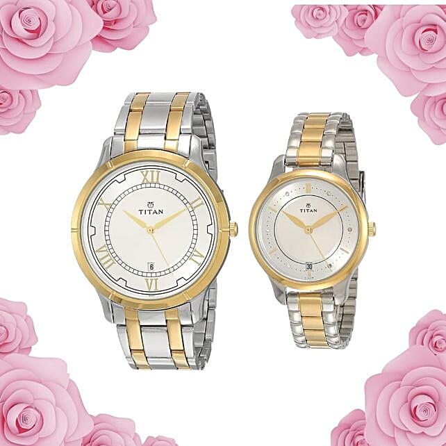 Buy/Send Titan Love Bandhan Couple Watch Set Online- FNP