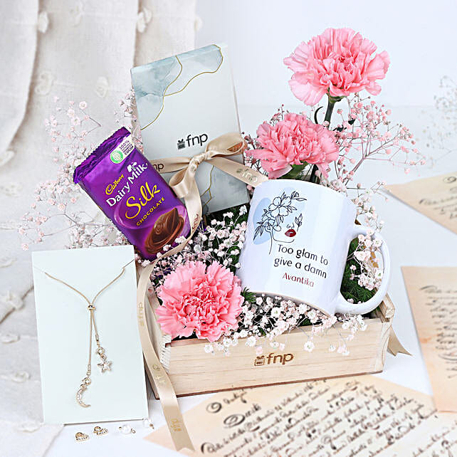 Buy/Send Personalised Floral Symphony Gift Basket Online- FNP