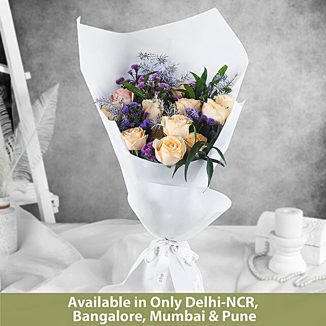 Buy/Send Peach Rose Bouquet Online- FNP