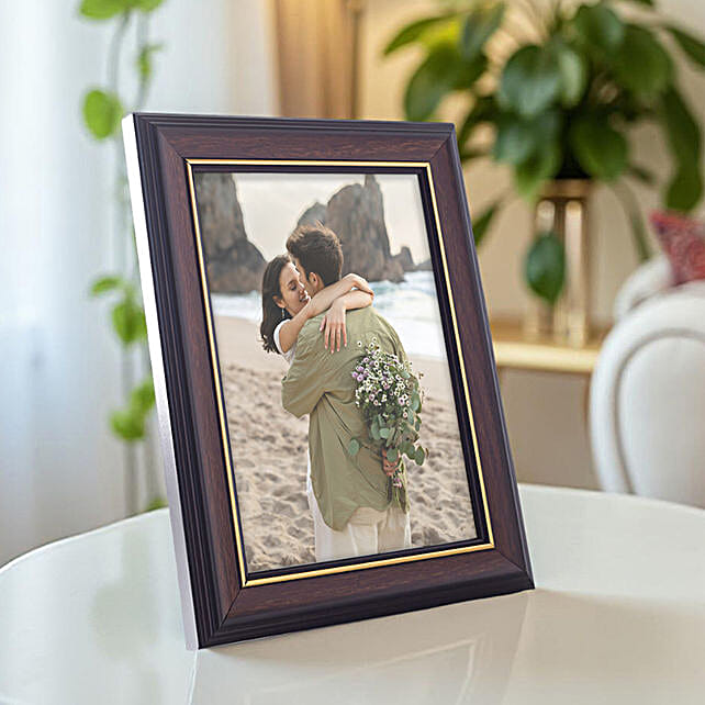 Buy/Send Personalised Golden Textured Photo Frame Online- FNP
