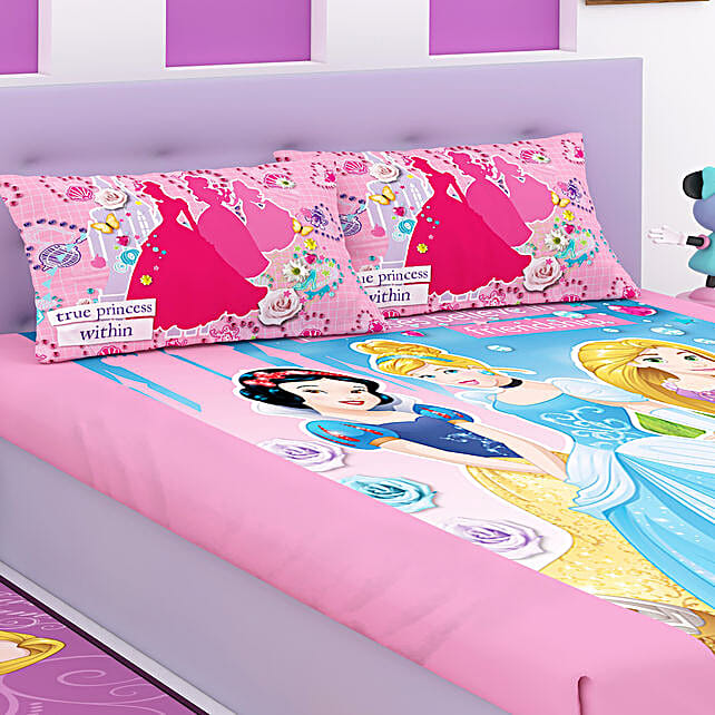 Buy/Send Disney Princess Team King Size Bedsheet Set-P Online- FNP